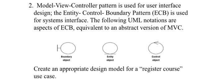 Solved 2. Model-View-Controller pattern is used for user | Chegg.com