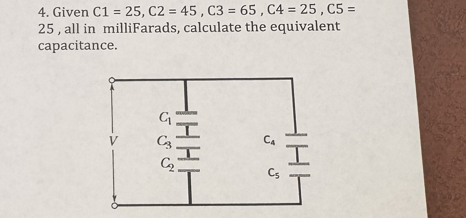 Solved Given C1=25,C2=45,C3=65,C4=25,C5= 25 , ﻿all in | Chegg.com