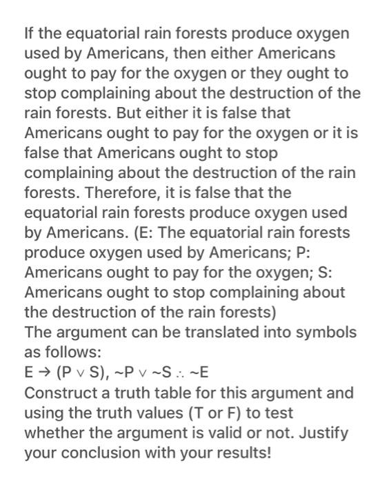 Solved If the equatorial rain forests produce oxygen used by | Chegg.com