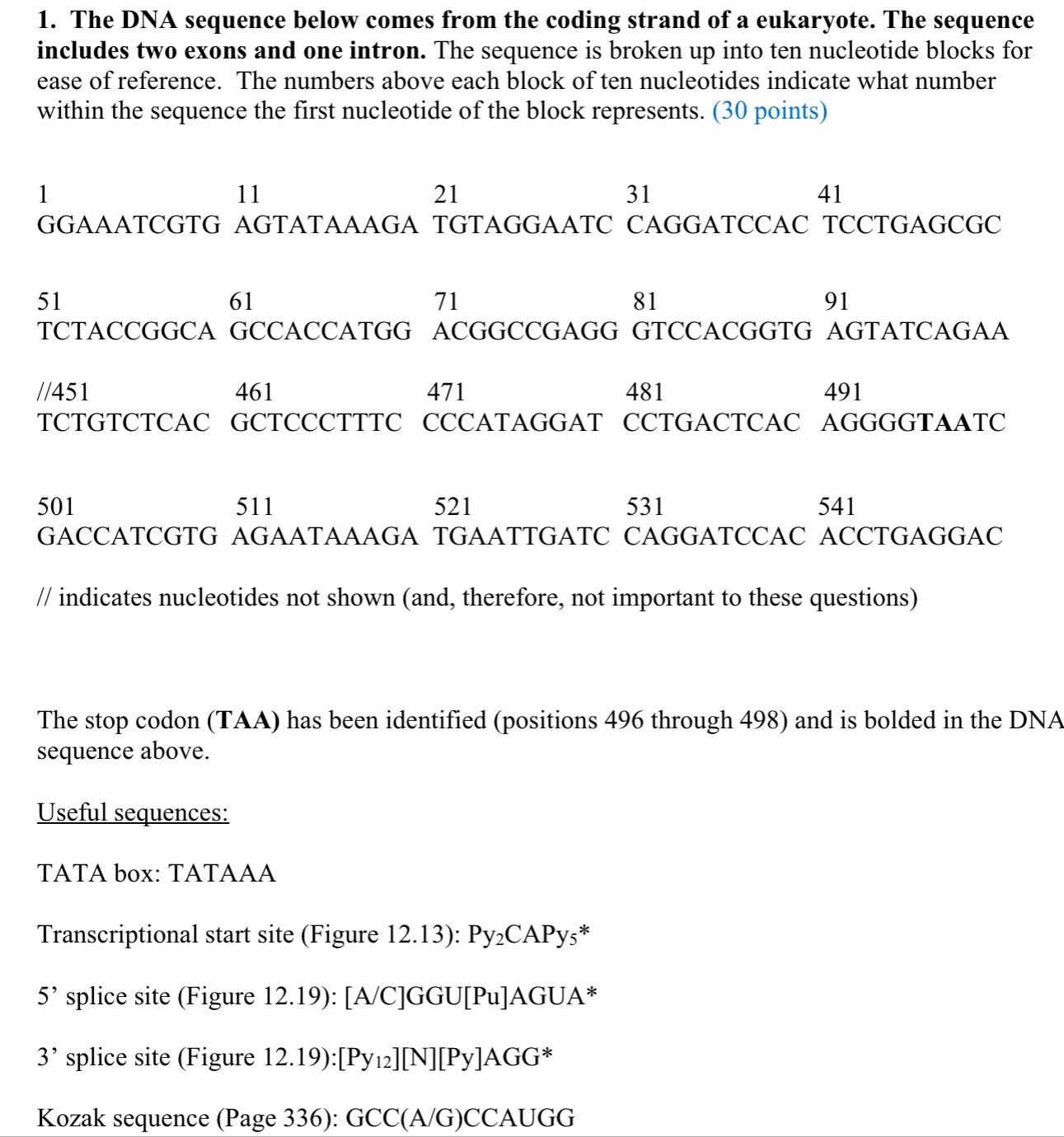 d. ﻿How many nucleotides is the transcript from its | Chegg.com