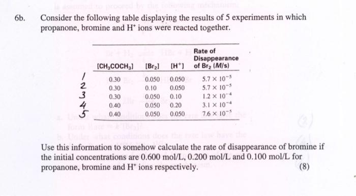 Solved consider the following table displaying the results | Chegg.com