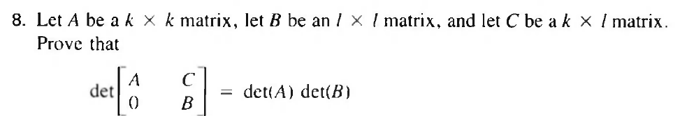 Solved Let A ﻿be a k×k ﻿matrix, let B ﻿be an I×I matrix, and | Chegg.com