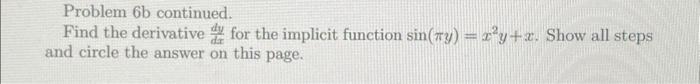 Solved 6. (2pt) Below is the graph of the implicit function | Chegg.com