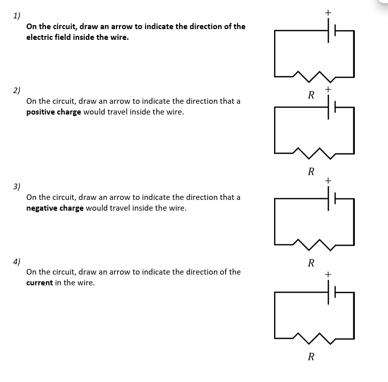 Solved On the circuit, draw an arrow to indicate the | Chegg.com