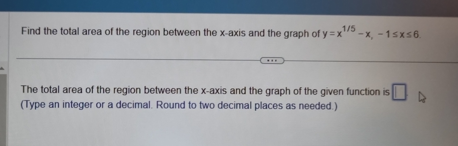 Solved Find the total area of the region between the x-axis | Chegg.com