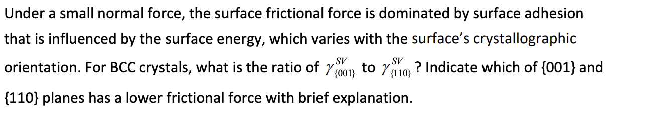 Solved Under a small normal force, the surface frictional | Chegg.com