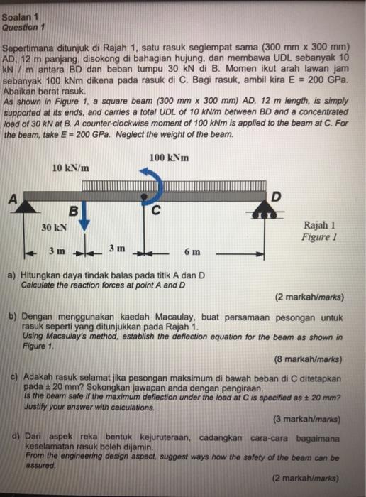 Solved Soalan 1 Question 1 Sepertimana ditunjuk di Rajah 1. | Chegg.com Solved Soalan 1 Question 1 Sepertimana ditunjuk di Rajah 1. | Chegg.com