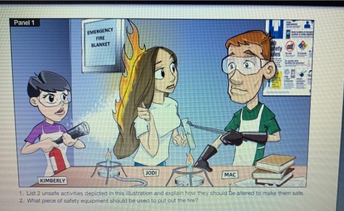 Solved Answers: Panel 1: 1. List 2 unsafe activities | Chegg.com