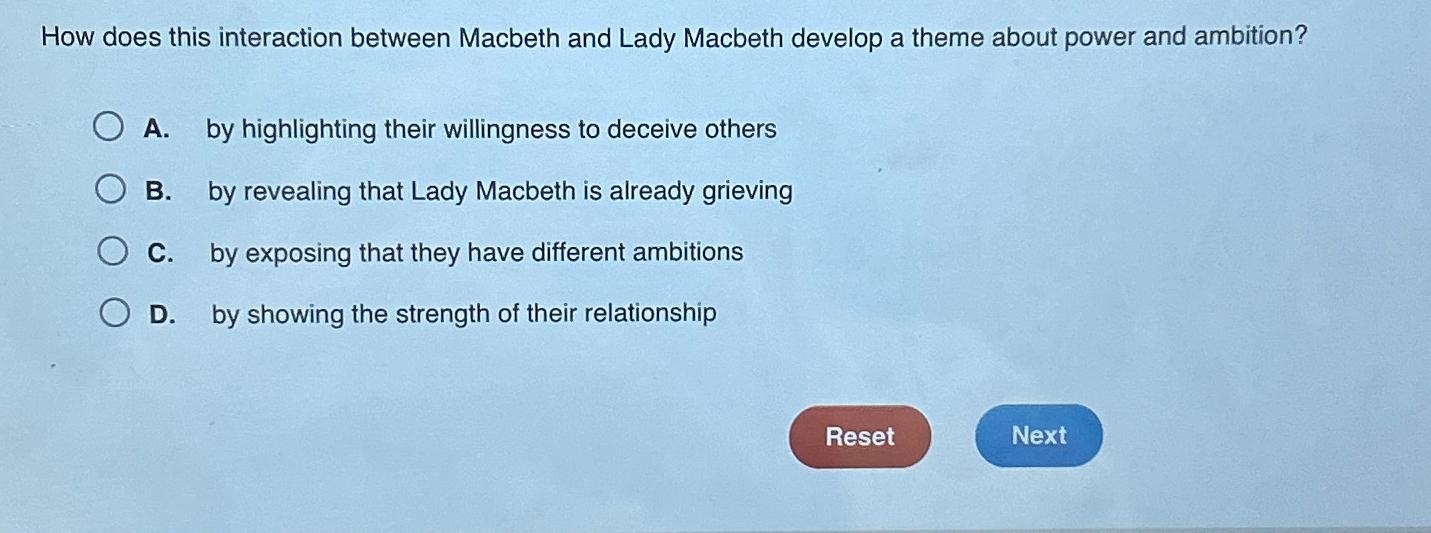 Solved How does this interaction between Macbeth and Lady | Chegg.com