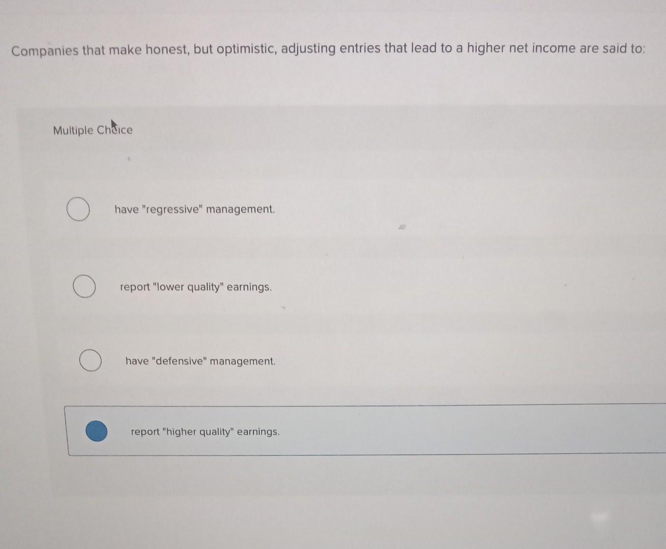 Solved Companies that make honest, but optimistic, adjusting | Chegg.com
