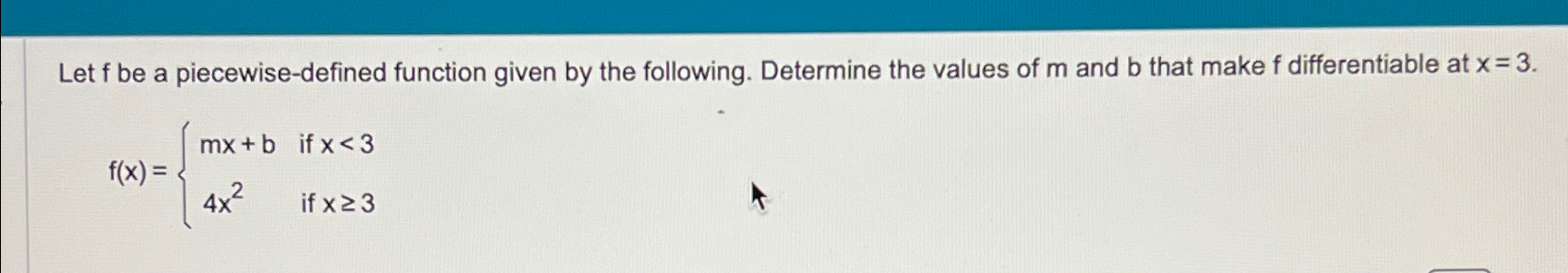 Solved Let f ﻿be a piecewise-defined function given by the | Chegg.com