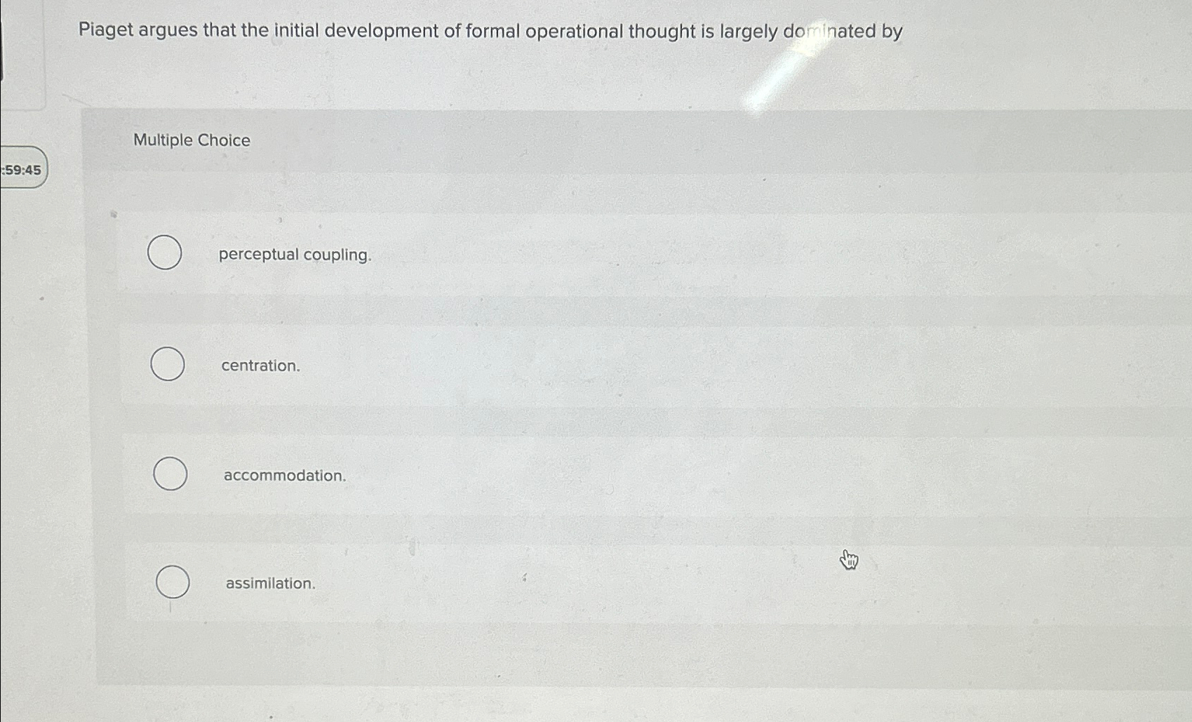 Solved Piaget argues that the initial development of formal | Chegg.com