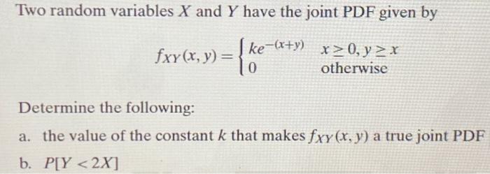 Solved Two random variables X and Y have the joint PDF given | Chegg.com