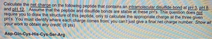 Solved Calculate the net charge on the following peptide | Chegg.com