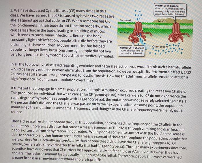 Mutant CFTR Channel does not move chloride ions, | Chegg.com