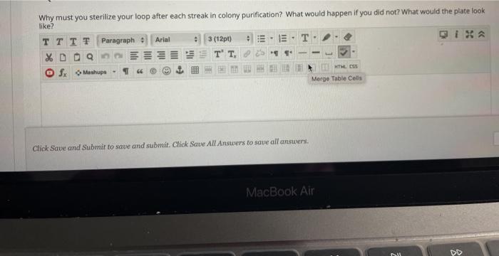 Solved Why must you sterilize your loop after each streak in | Chegg.com