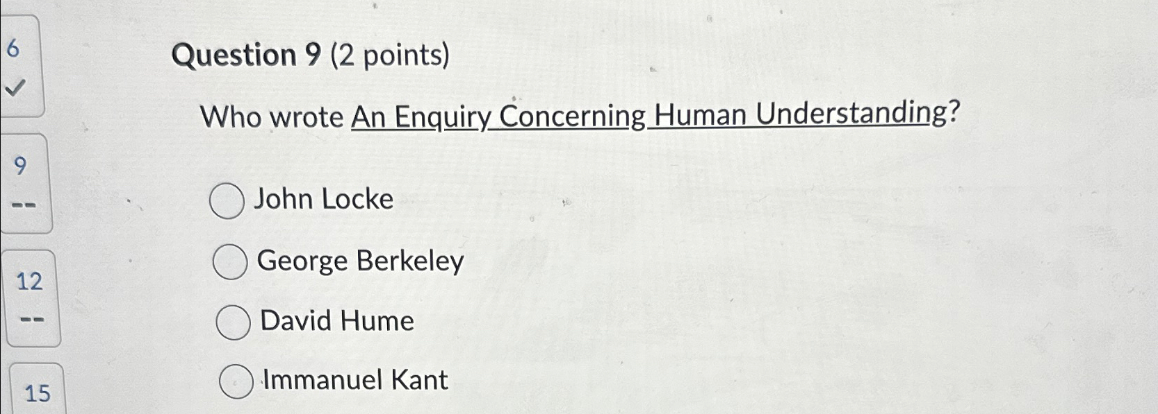 Solved Question 9 (2 ﻿points)Who wrote An Enquiry Concerning | Chegg.com