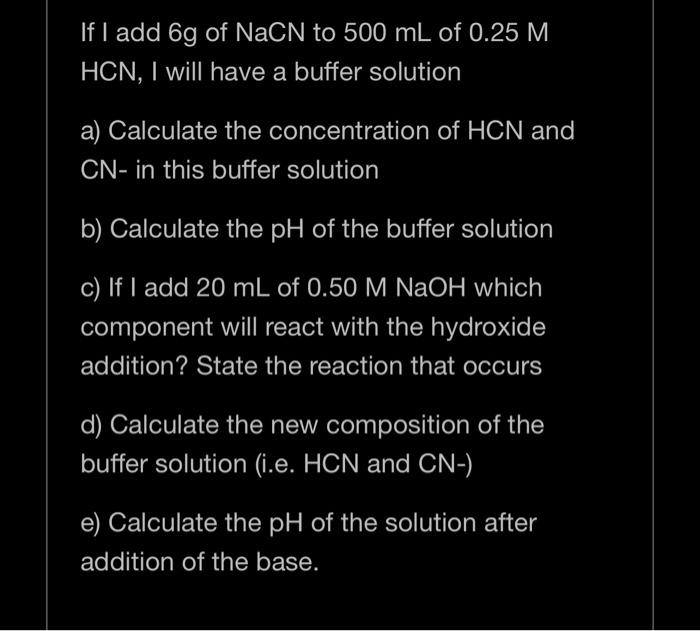 Solved If I want to make an aqueous buffer solution with | Chegg.com