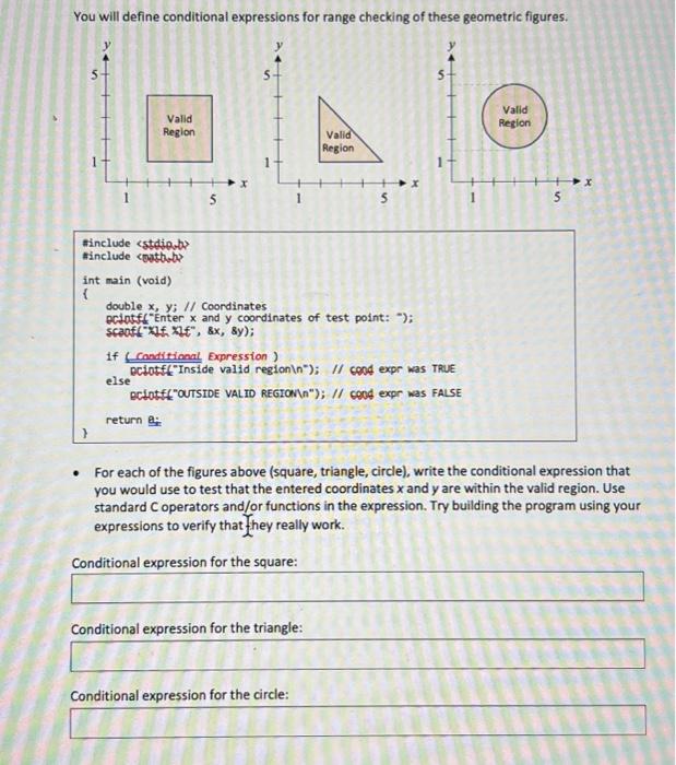 Solved You will define conditional expressions for range | Chegg.com