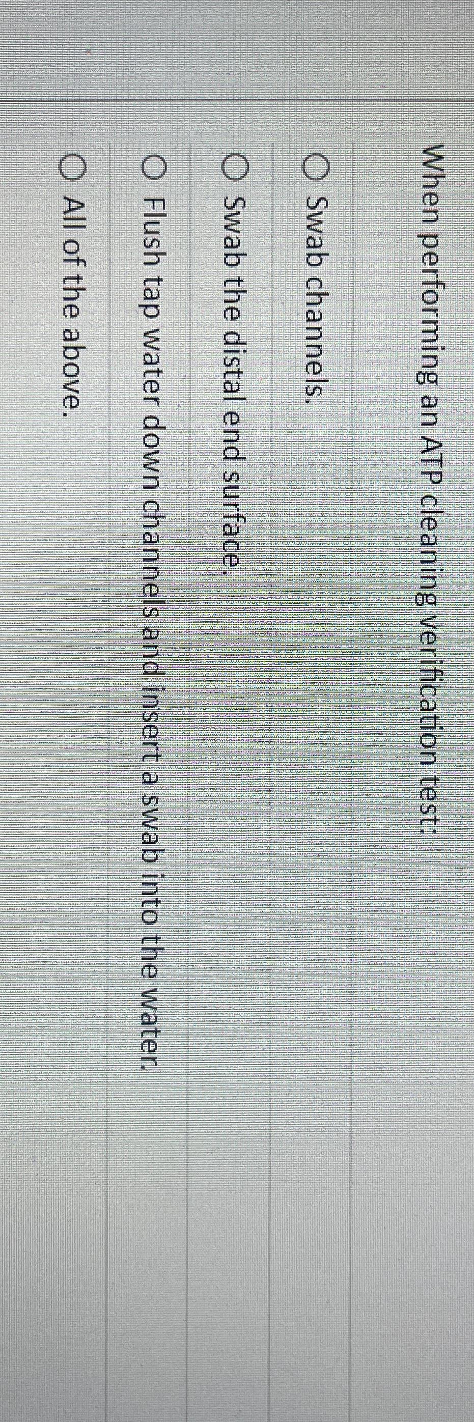 Solved When performing an ATP cleaning verification | Chegg.com