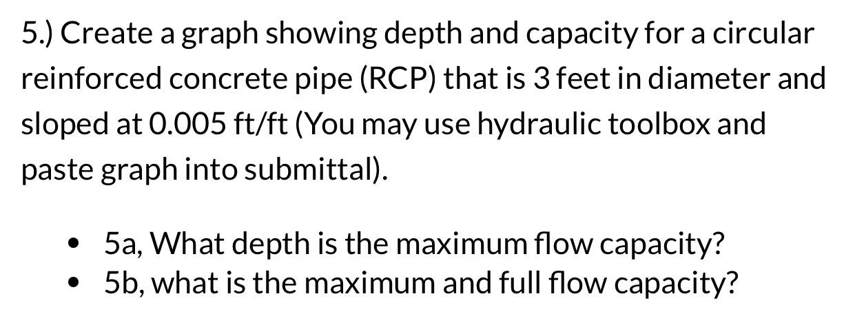 Solved 5.) ﻿Create a graph showing depth and capacity for a | Chegg.com