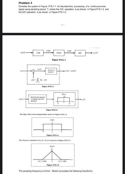 Solved Problem 3 Consider the system in Figure P18.1-1 for | Chegg.com