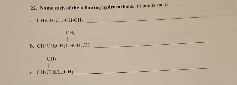 Solved Name each of the following hydrocarbons. (3 ﻿points | Chegg.com
