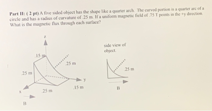 Solved Part II: ( 2 pt) A five sided object has the shape | Chegg.com