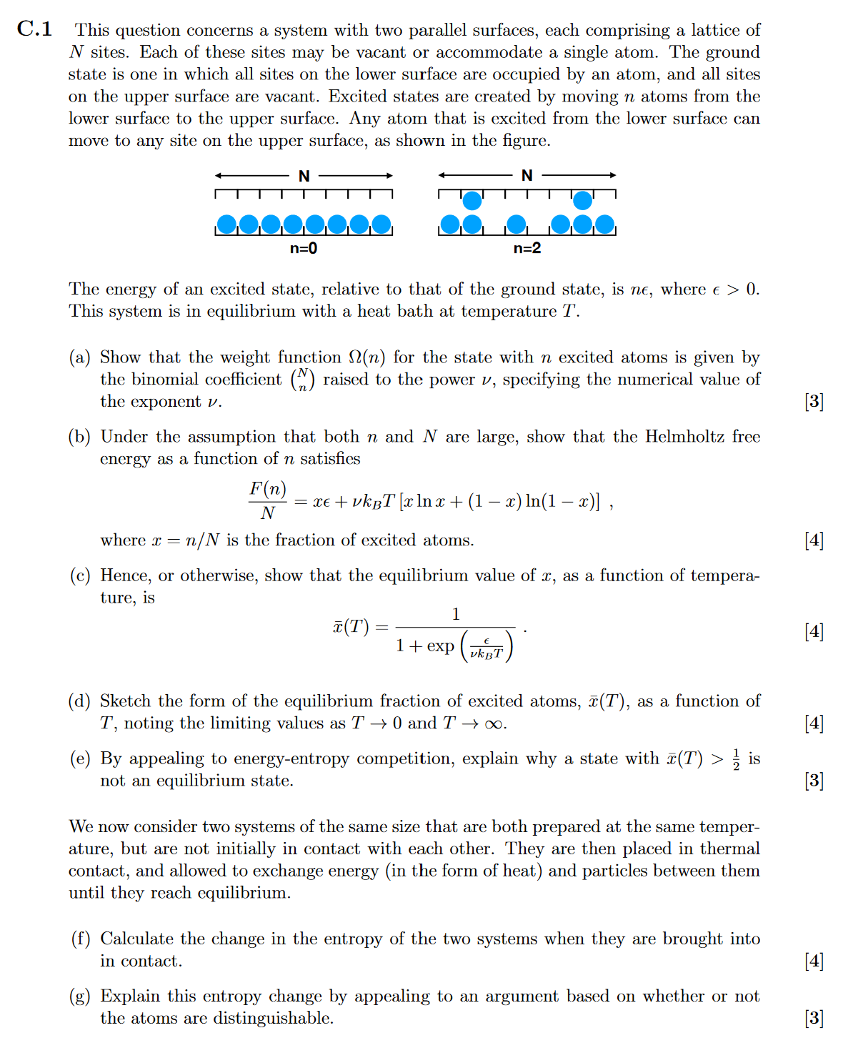 Solved C. 1 ﻿This question concerns a system with two | Chegg.com