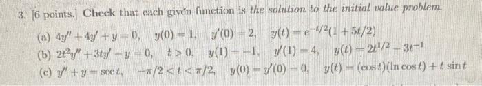 Solved 3. [6 points.] Check that each given function is the | Chegg.com