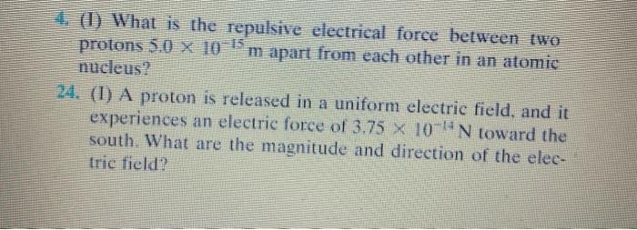 Solved 4. () What is the repulsive electrical force between | Chegg.com