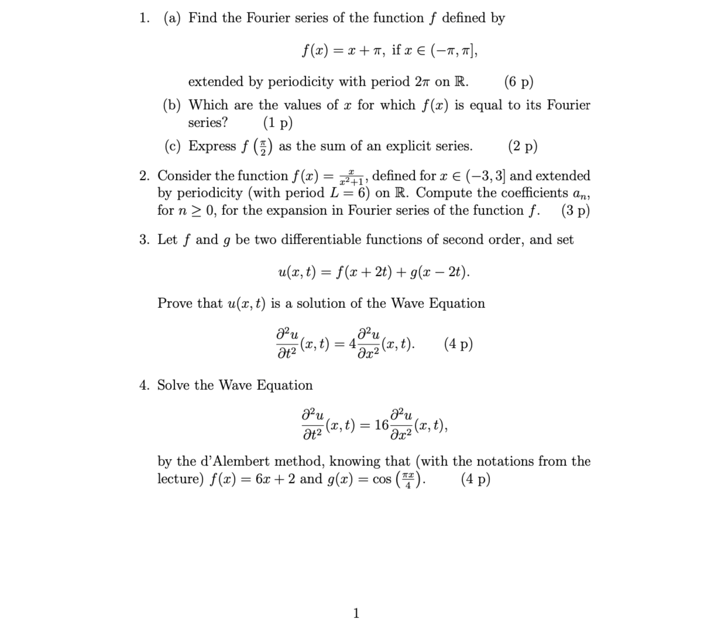 Solved (a) ﻿Find the Fourier series of the function f | Chegg.com