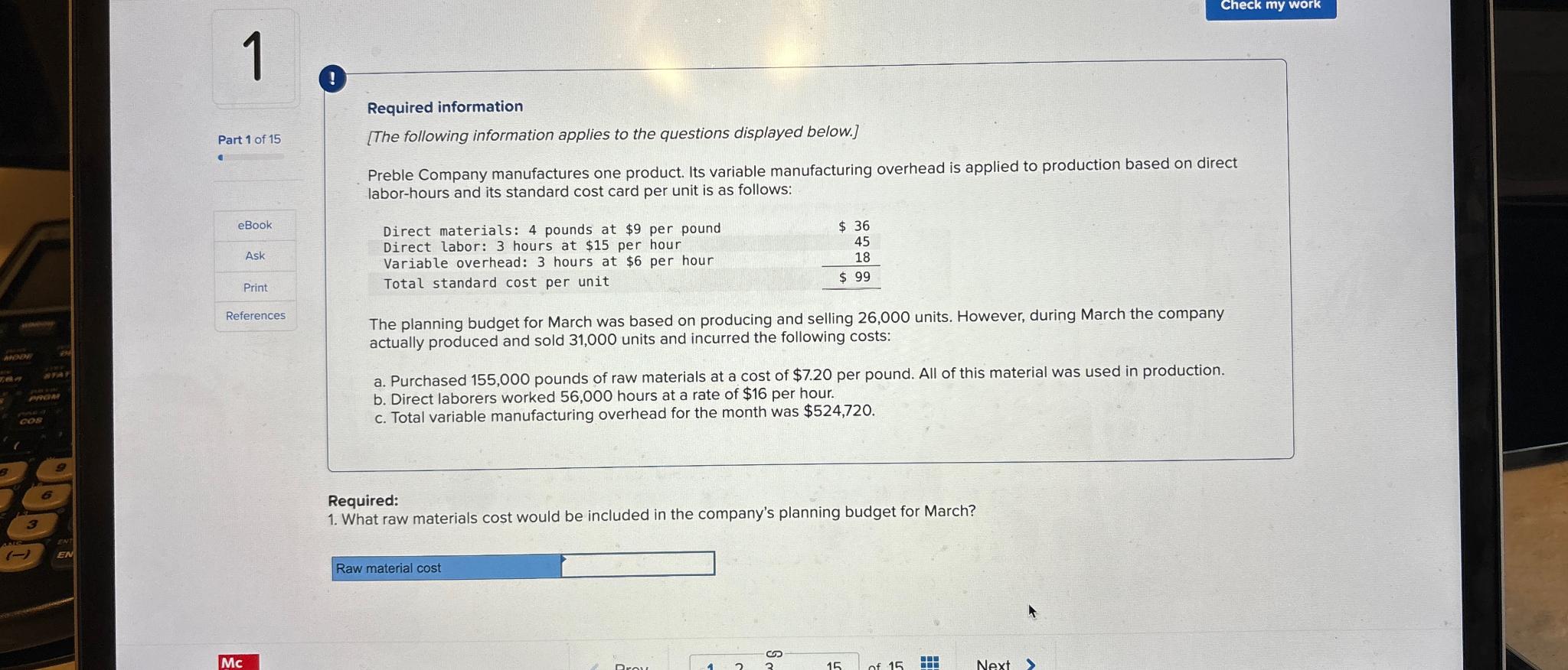 Solved 1(Part 1 ﻿of 15Required information[The following | Chegg.com