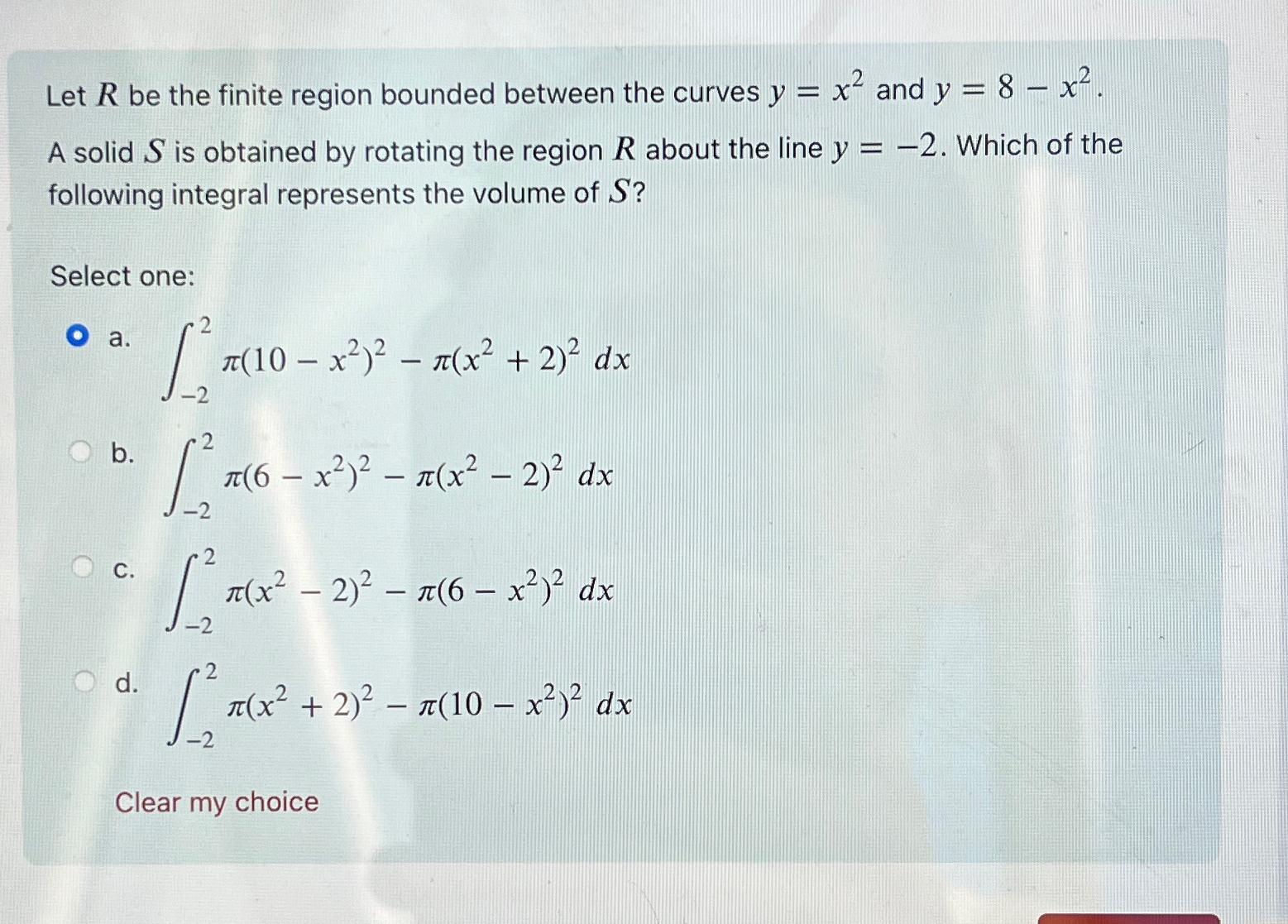 Solved Let R ﻿be the finite region bounded between the | Chegg.com