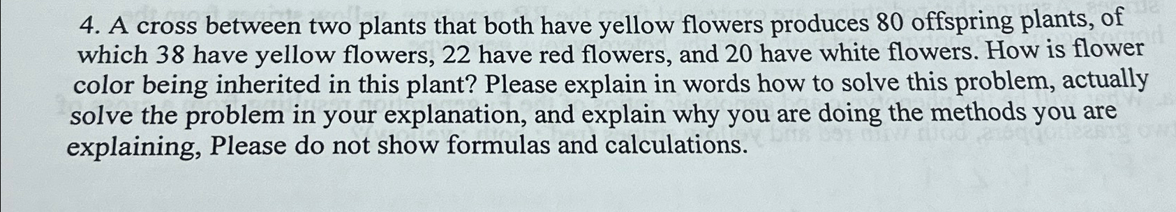 Solved A cross between two plants that both have yellow | Chegg.com