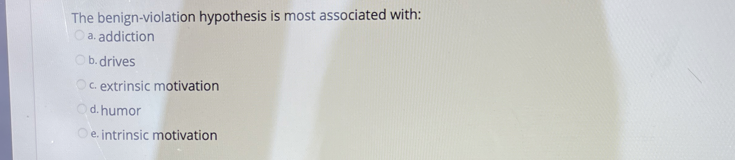 Solved The benign-violation hypothesis is most associated | Chegg.com