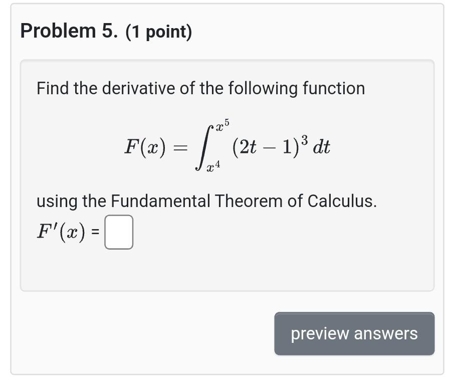 Solved Find the derivative of the following function using | Chegg.com
