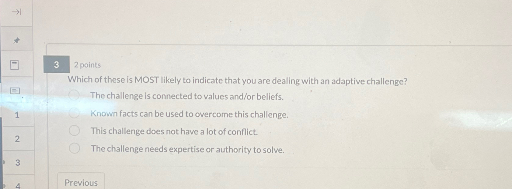 Solved 32 ﻿pointsWhich of these is MOST likely to indicate | Chegg.com