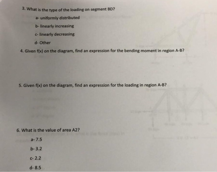 Solved 3. What is the type of the loading on segment BD? | Chegg.com