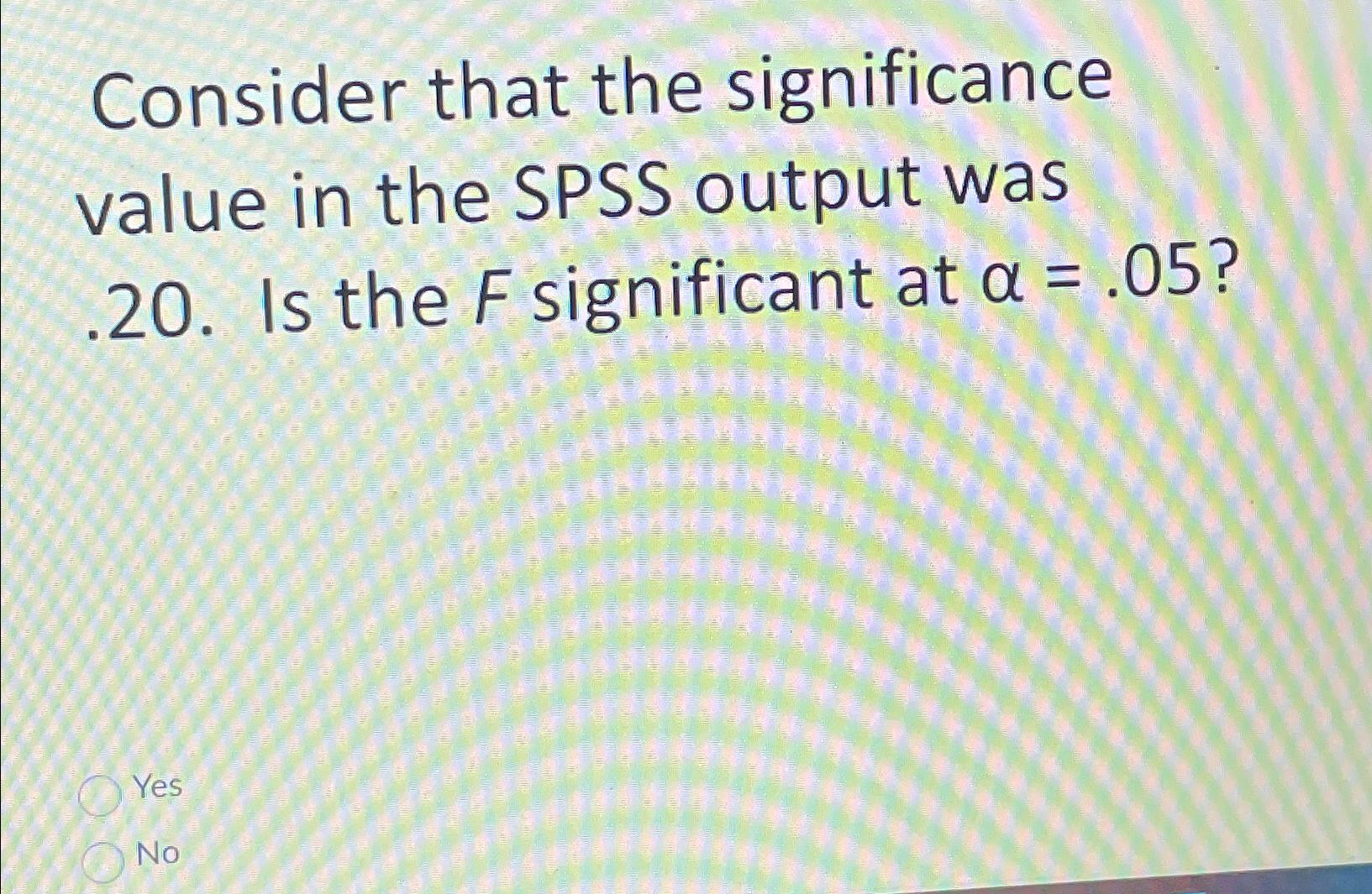 Solved Consider that the significance value in the SPSS | Chegg.com