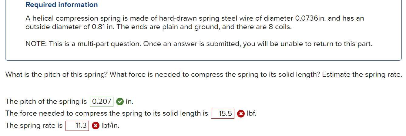 Solved Required informationA helical compression spring is | Chegg.com