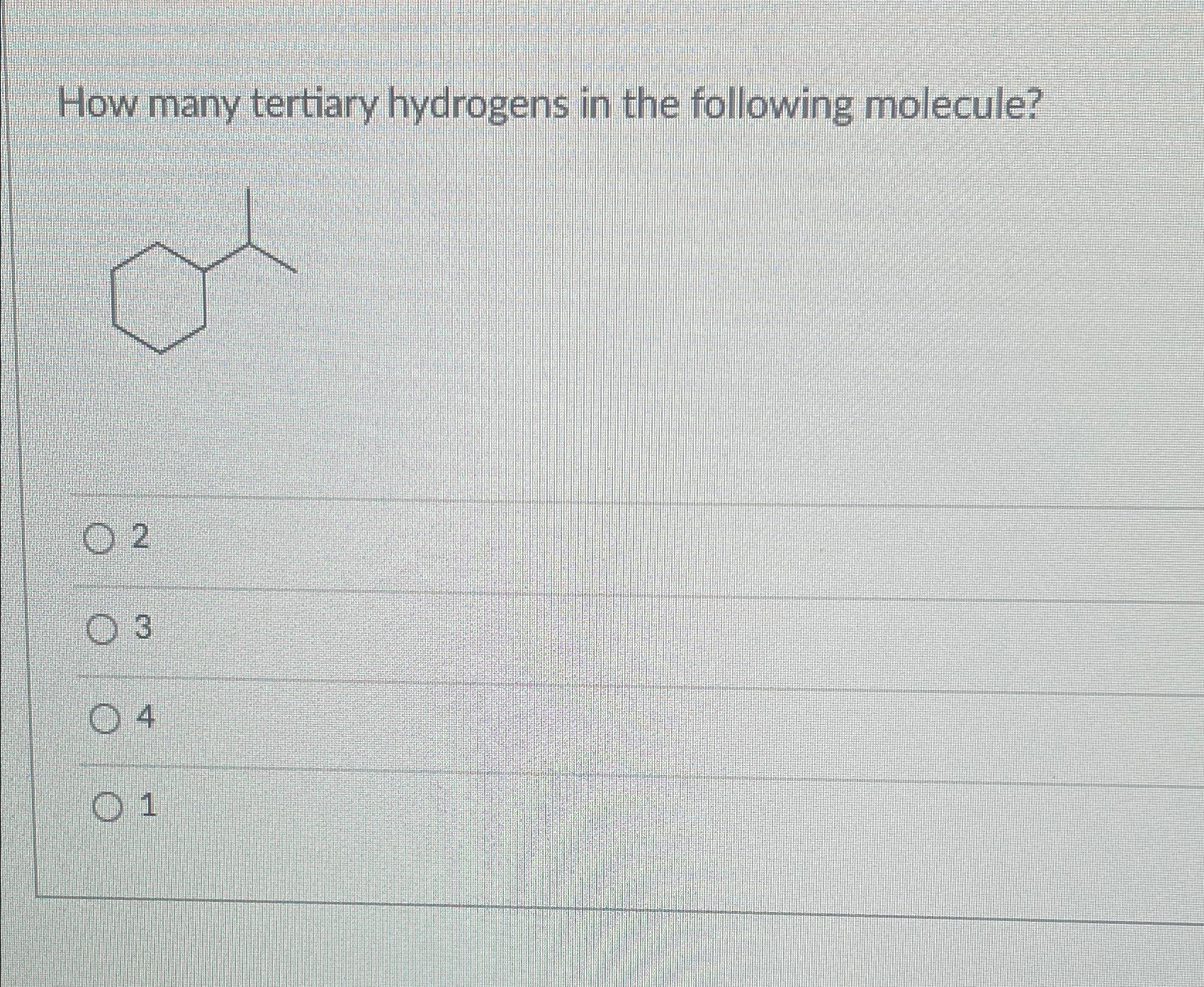 Solved How many tertiary hydrogens in the following | Chegg.com