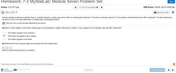 Solved Homework: 7-2 MyStatLab: Module Seven Problem Set | Chegg.com