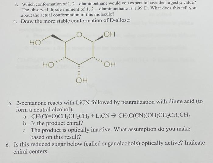 Solved 3. Which conformation of 1,2-diaminoethane would you | Chegg.com