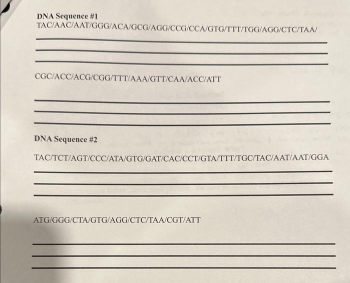 Solved I. Transcription 1. Using your given DNA sequence, | Chegg.com