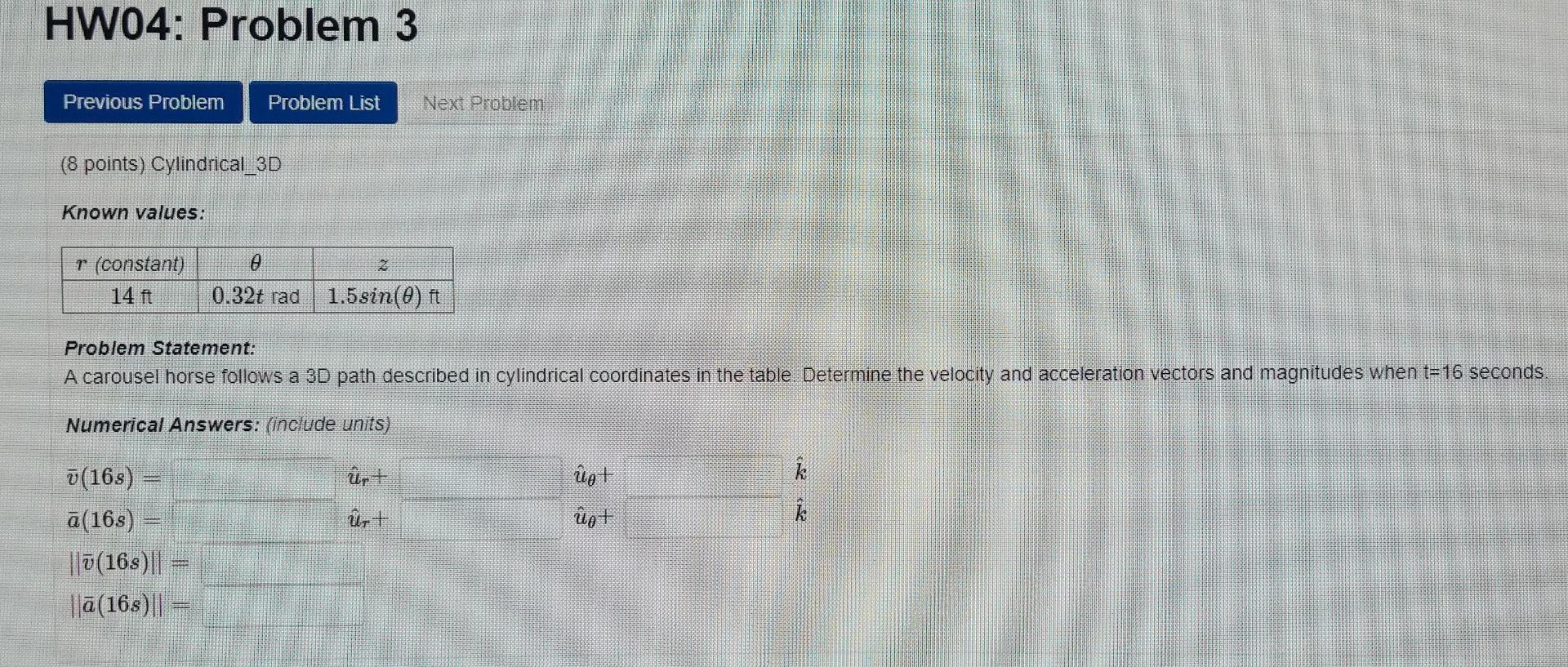 Solved HW04: Problem 3 Previous Problem Problem List Next | Chegg.com