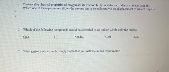 Solved Part A: Generating and Collecting Oxygen Gas 1. Write | Chegg.com