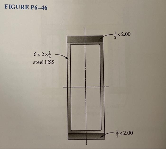 Solved FIGURE P6-46 2.00 6x2x steel HSS 2.00 | Chegg.com