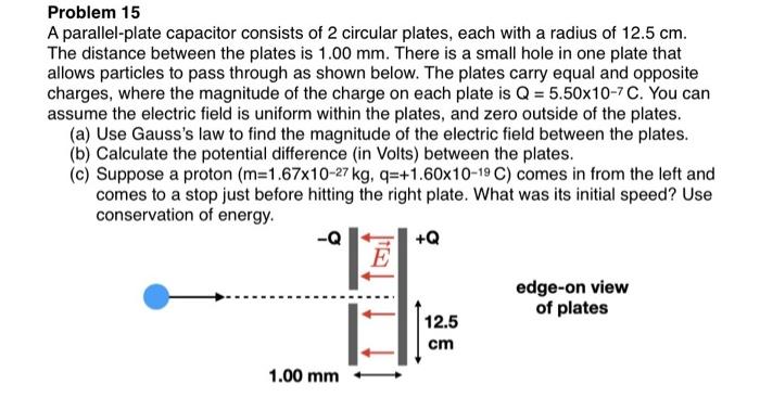 Solved A parallel-plate capacitor consists of 2 circular | Chegg.com