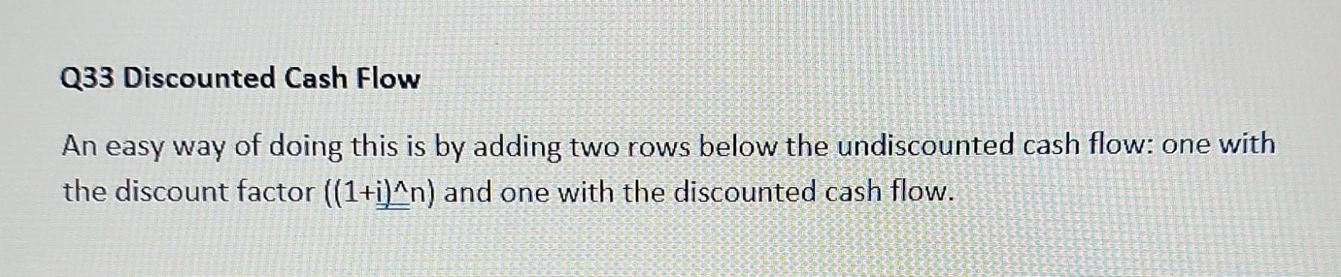 Solved Calculate the discounted cash flow at a discount rate | Chegg.com